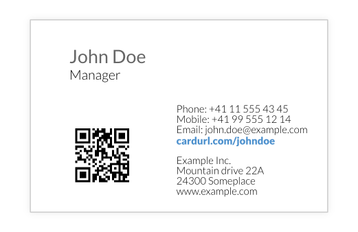 CardURL - Make your business card available in one link or QR code